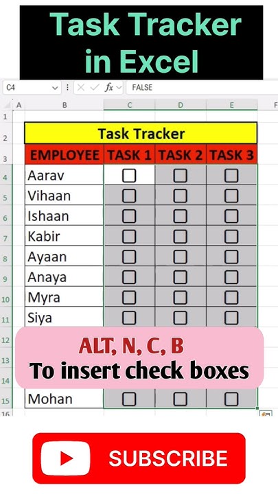 ExcelTrick#Add Check boxes in Excel#Task Tracker in Excel#Excel#exceltips#shorts#viral# ...