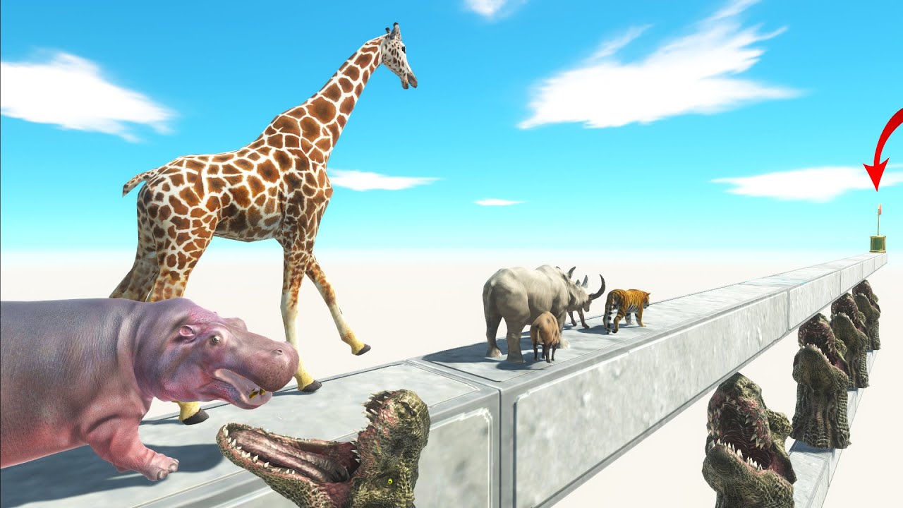 DANGEROUS ROAD ANIMAL SPEED RACE WITH DINOSAURS HEAD - Animal Revolt ...