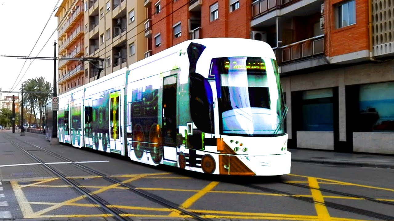 🚈 FGV 4200 saliendo de FRANCESC CUBELLS (Tranvía de Valencia) - YouTube