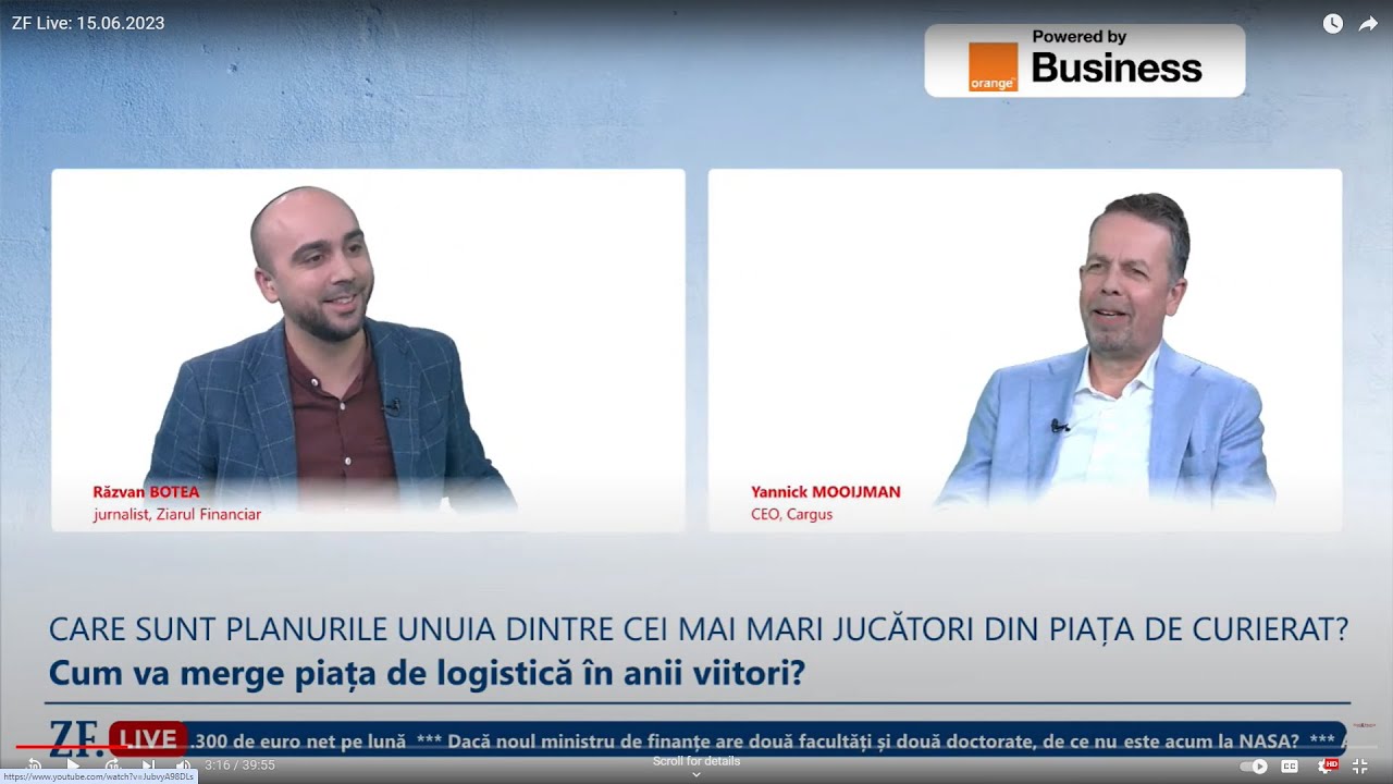 Yannick Mooijman, CEO Cargus, interviu ZF Live - YouTube