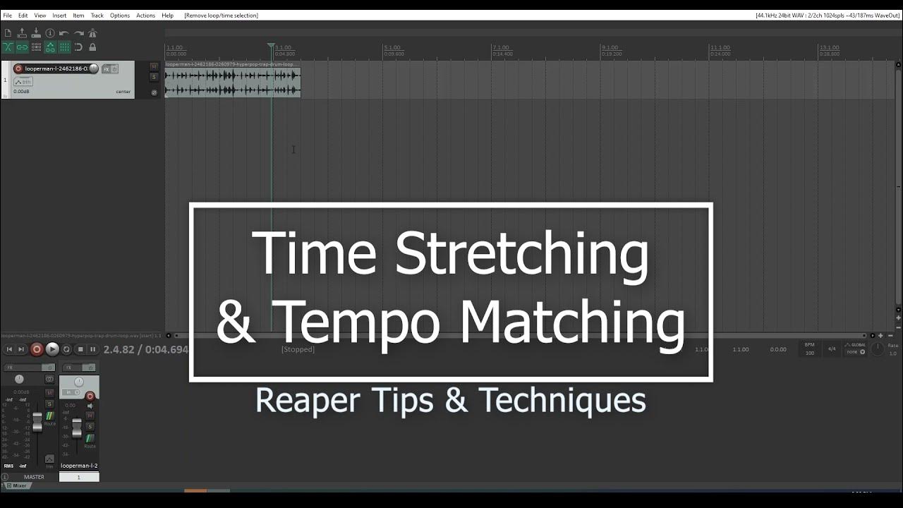 How to time-stretch or match tempo in Reaper. Basic Reaper DAW tutorial. - YouTube