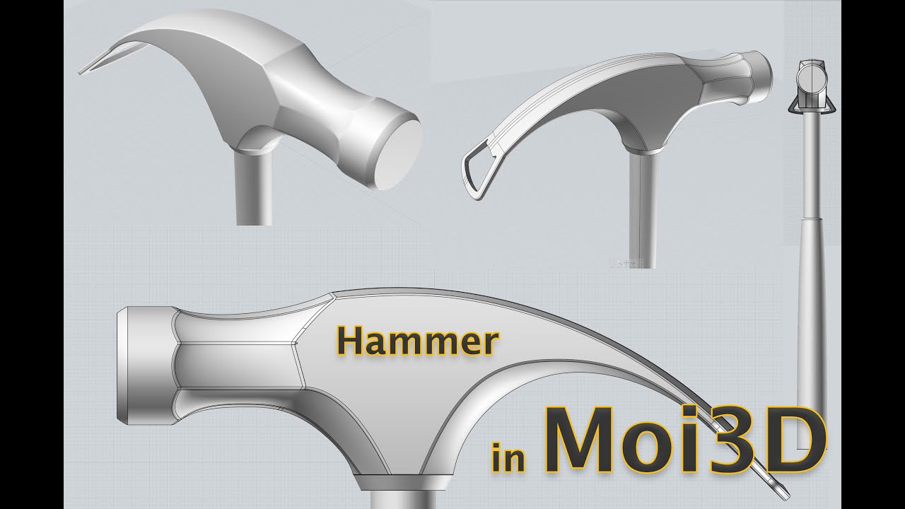 Surface Modeling in MoI3D, Hammer Tutorial - YouTube