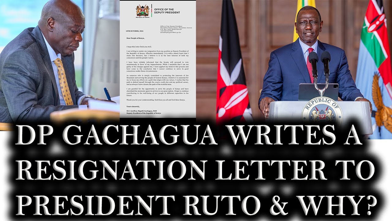 Gachagua Writes A Resignation Letter To President Ruto-Breaking News ...