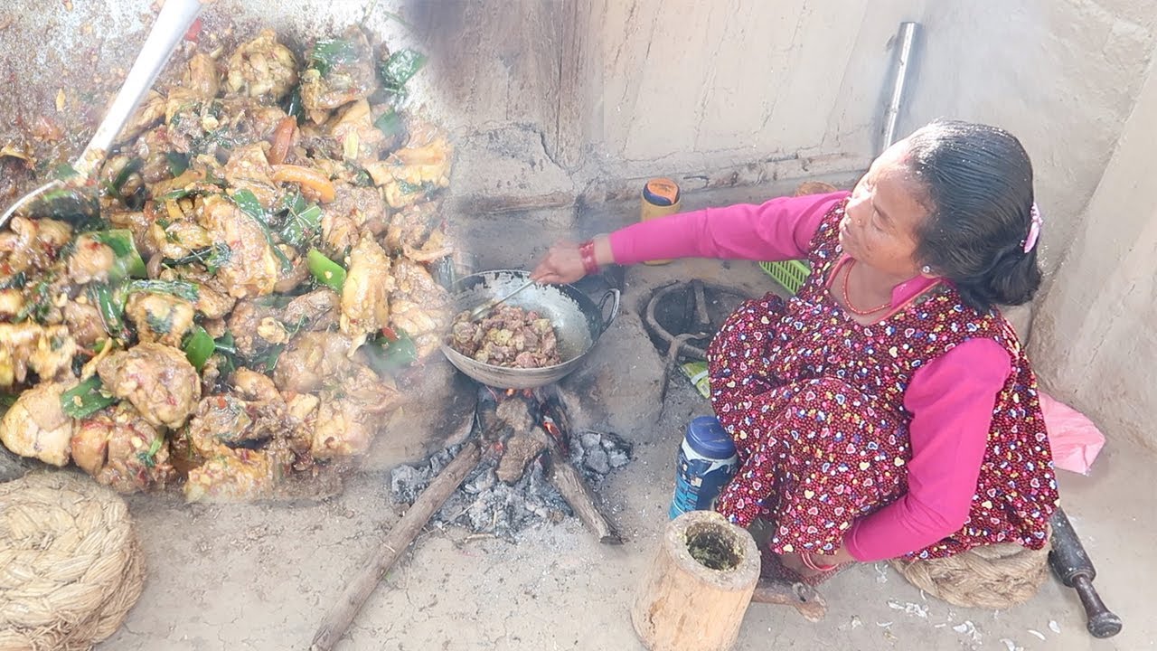 indigenous woman cooking chicken curry and bread - YouTube