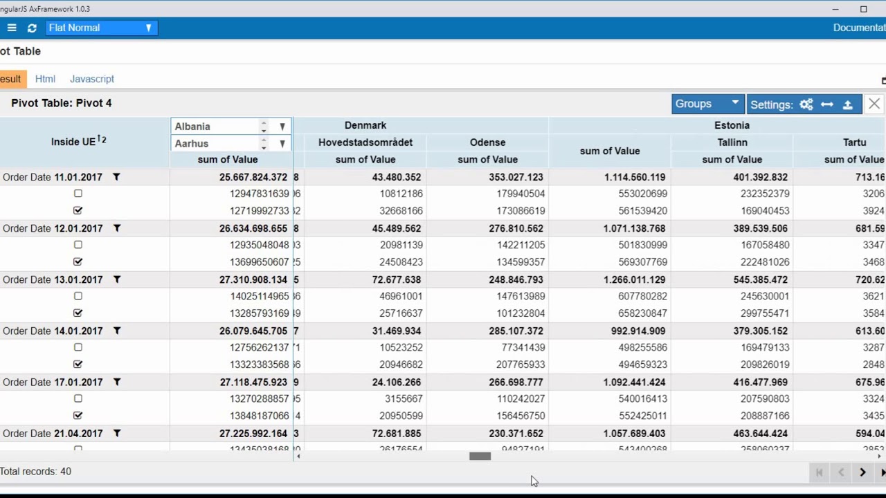 AngularJs AxGrid - Pivot table. - YouTube