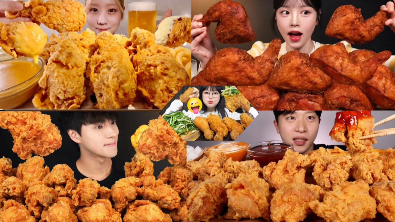 *ASMR* CRUNCHIEST FRIED CHICKEN MUKBANG COMPILATION BIG BITE|| REAL ...