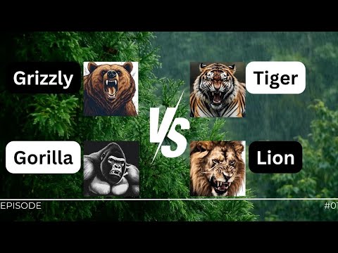 Lion vs Tiger vs Grizzly Bear vs Gorilla - YouTube