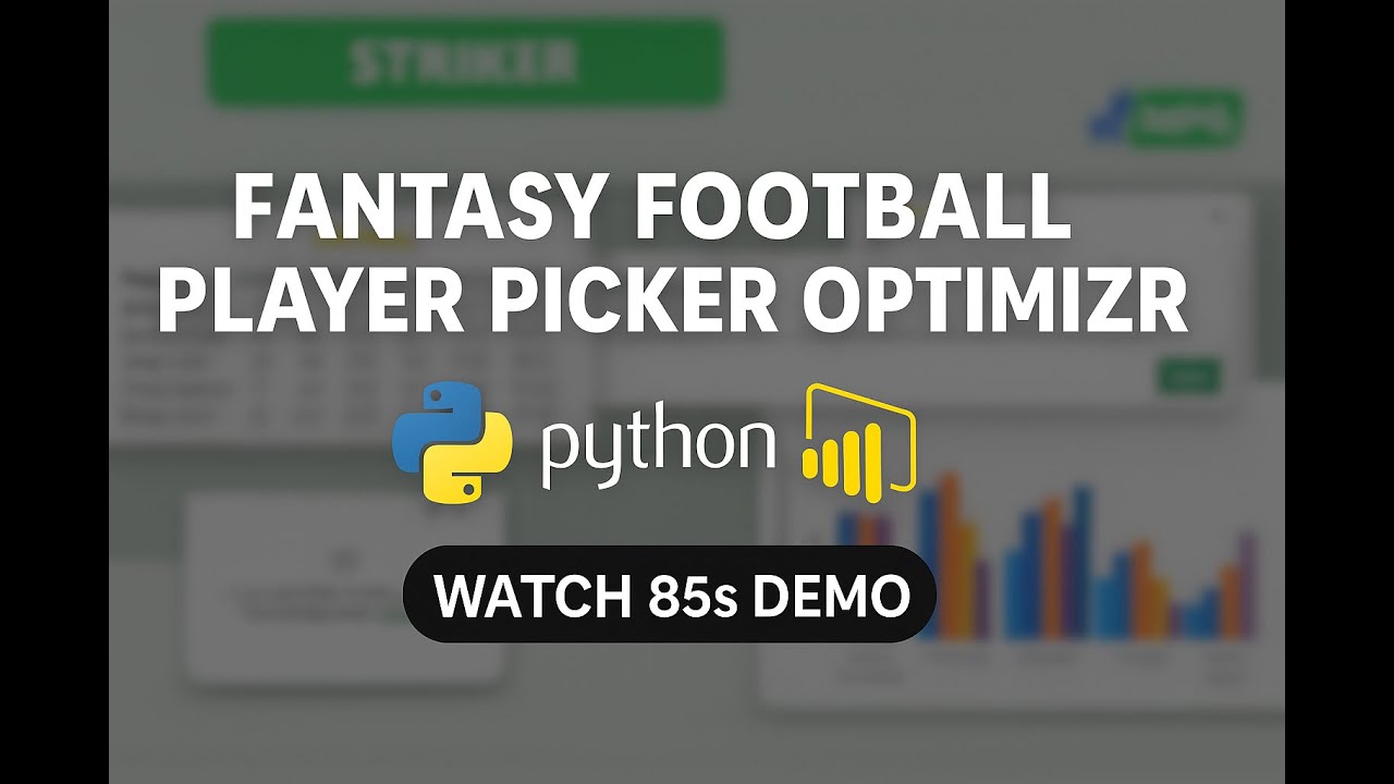 Fantasy Football Player Picker Optimizer Demo - YouTube