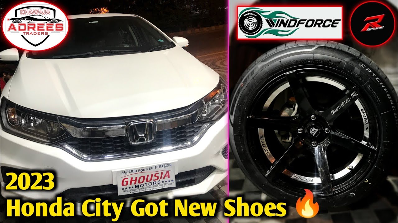 Honda City | Windforce Tyres & Emotion R Alloy rims | Khawaja Adrees ...