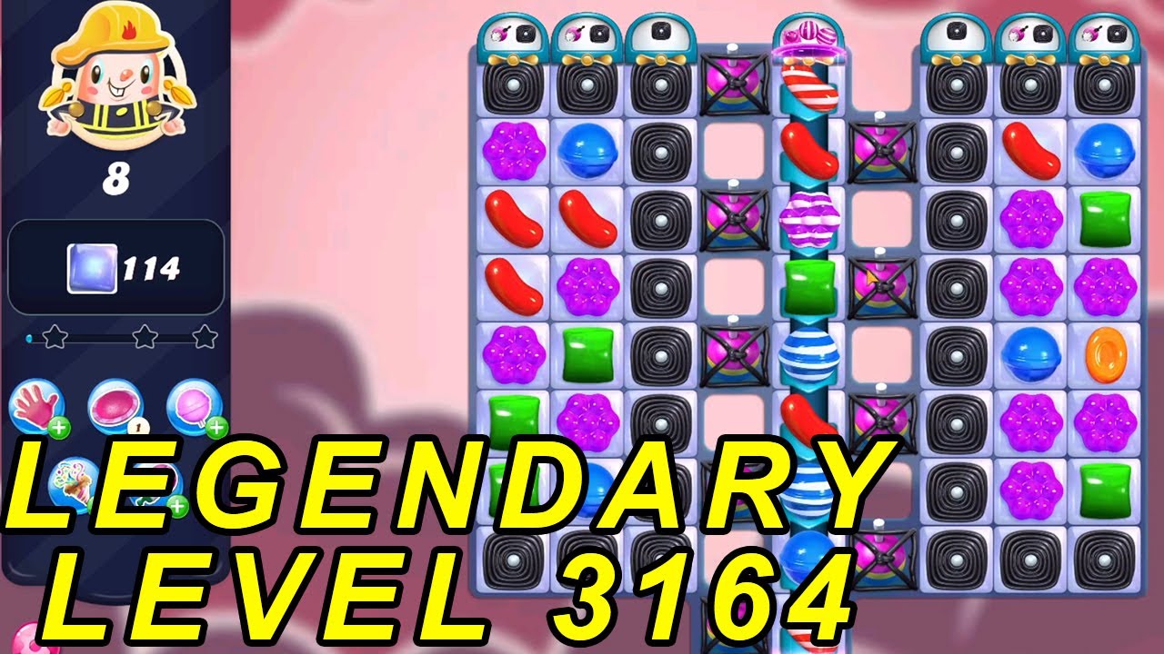 Candy Crush Saga LEGENDARY Level 3164 || No Boosters || 2 Stars 🌟🌟 ...
