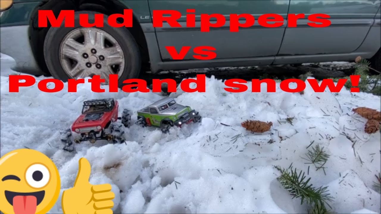 Scx24 Mt. Hobbies Mud ripper tires Vs Portland snow! - YouTube
