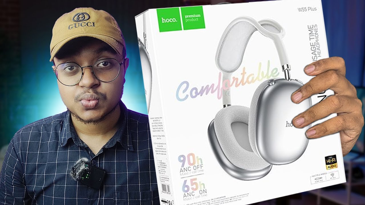 সেরা Noise Cancelling হেডফোন? | Hoco W55 Plus ANC Bangla Review - YouTube