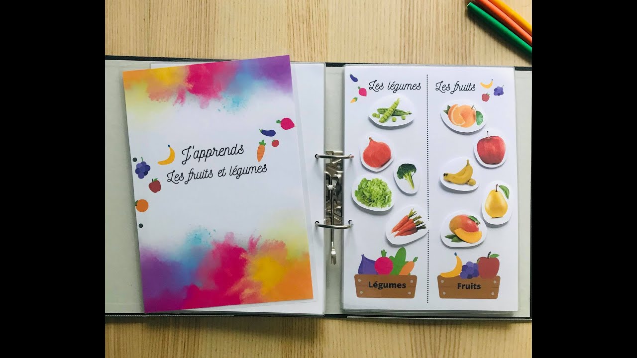 Quiet book la nature les fruits et légumes - YouTube