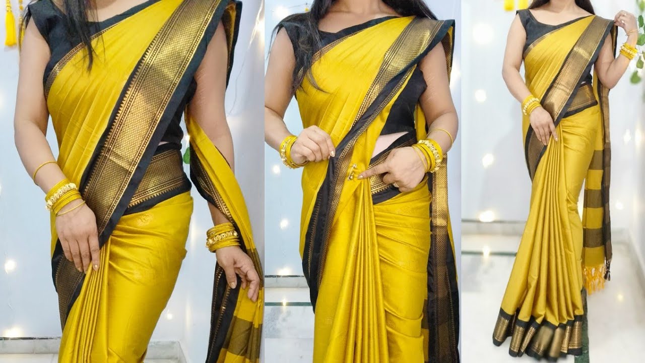 Beginners silk saree draping tutorial | easy saree pleats making guide ...