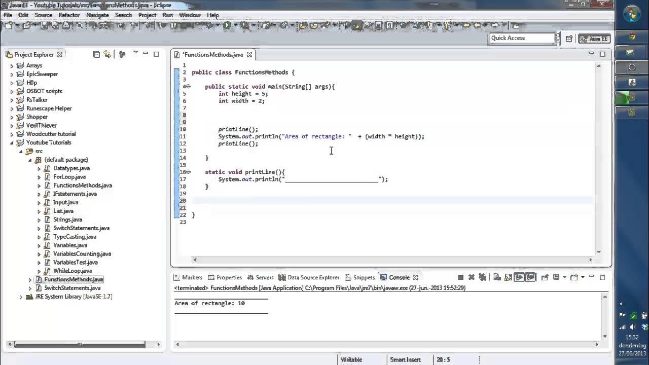 Java Programming tutorial 13 - Functions Methods Procedures - YouTube