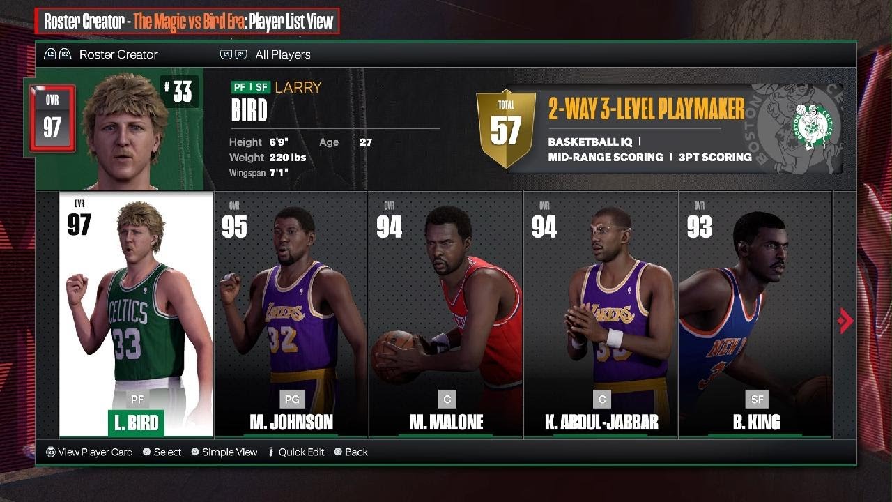 NBA 2K24: Completed Magic vs Bird Era Roster - 1983-84 season - YouTube
