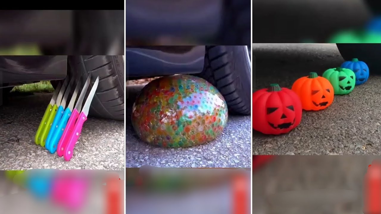 ASMR crushing soft and hard things by car | ASMR satisfying. - YouTube