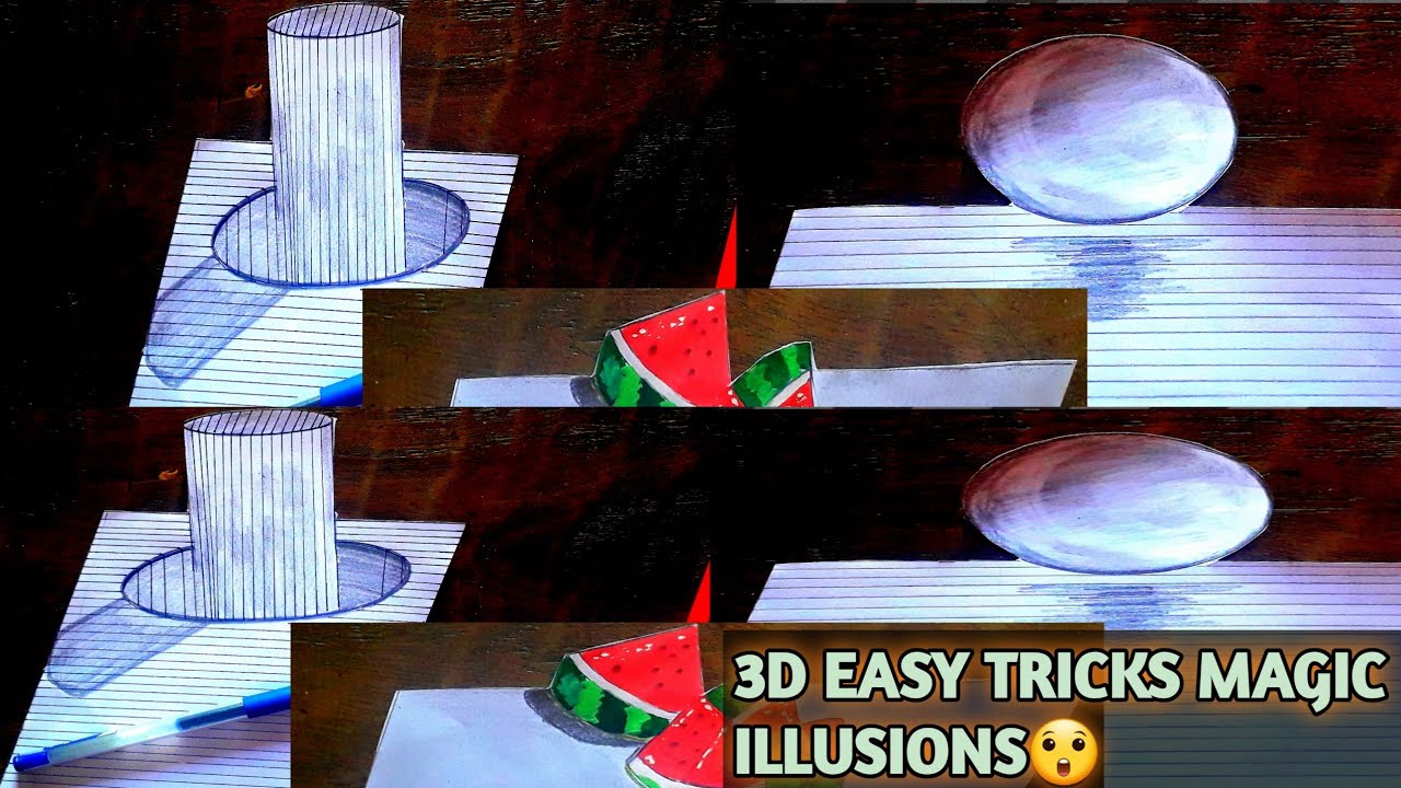 3 EASY 3D DRAWING।।😲EASY 3D ILLUSIONS DRAWING(part -1) - YouTube