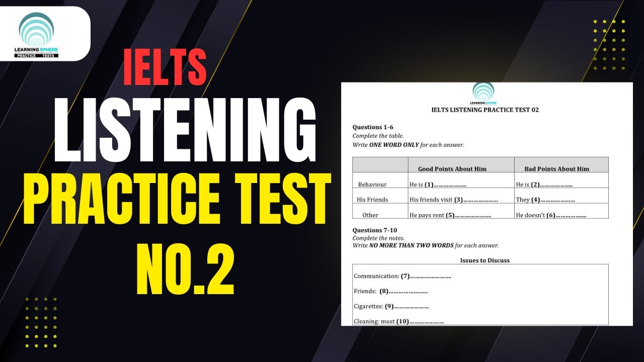 IELTS Listening Practice test 2 #listening - YouTube