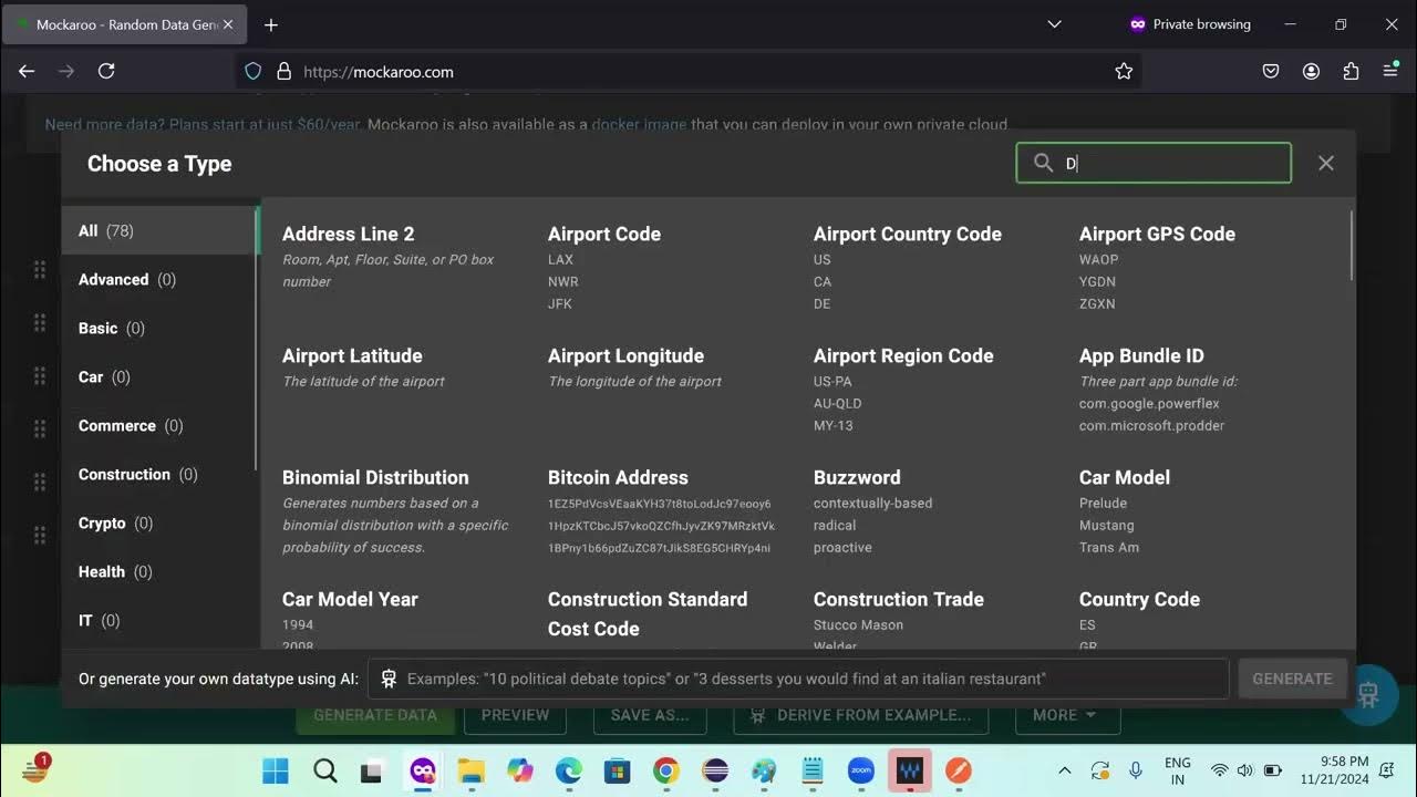 Quick way to Generate test data through Mockaroo.com - YouTube