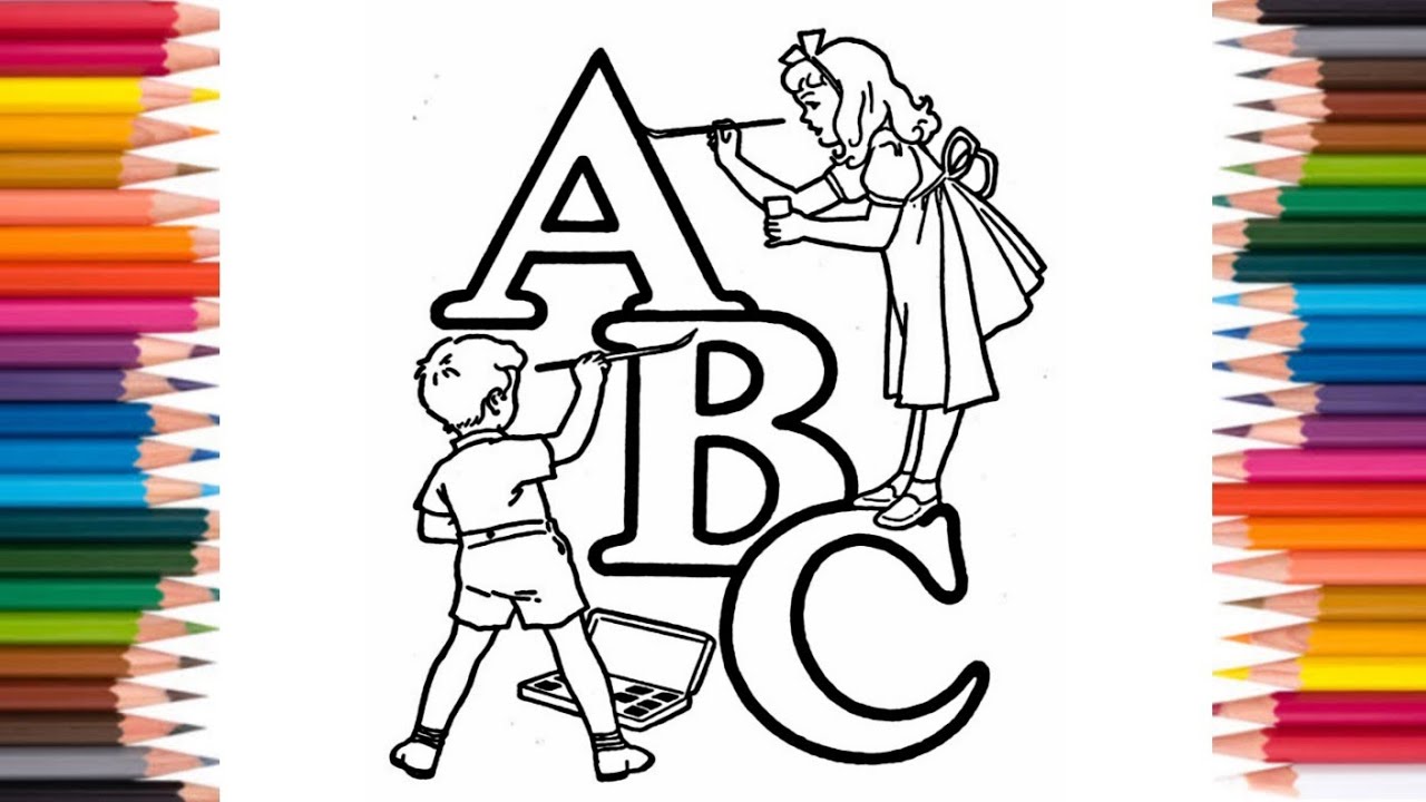A B C alphabet | Colouring 🌈 in english alphabets | Colouring 🌈 Craft ...
