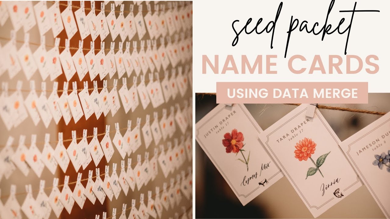 DIY Wedding Place Cards | Seed Packet Name Cards | Wedding DIY Project ...