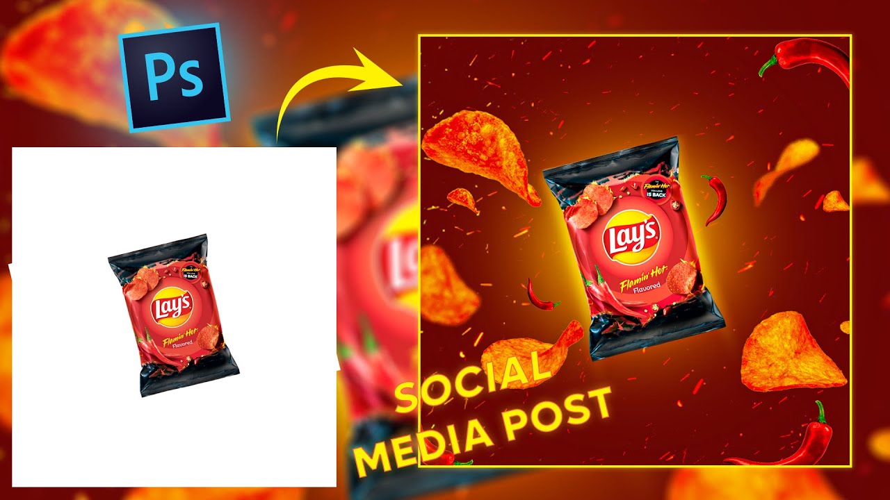 Social Media Post Design | how to design lays product in photoshop # ...