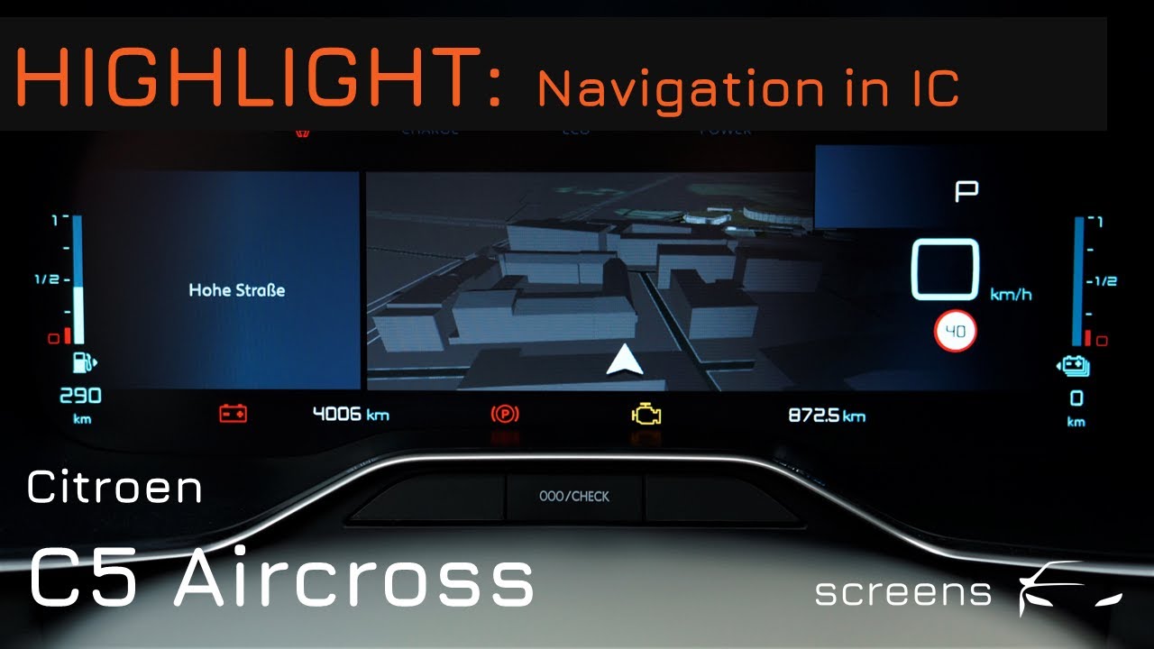 Citroën C5 Aircross | Highlight Instrument Cluster Navigation - YouTube