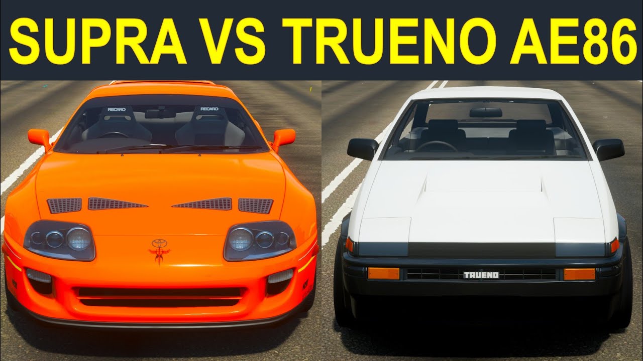 Forza Horizon 4: Toyota Sprinter Trueno AE86 vs. Toyota Supra RZ Drag ...