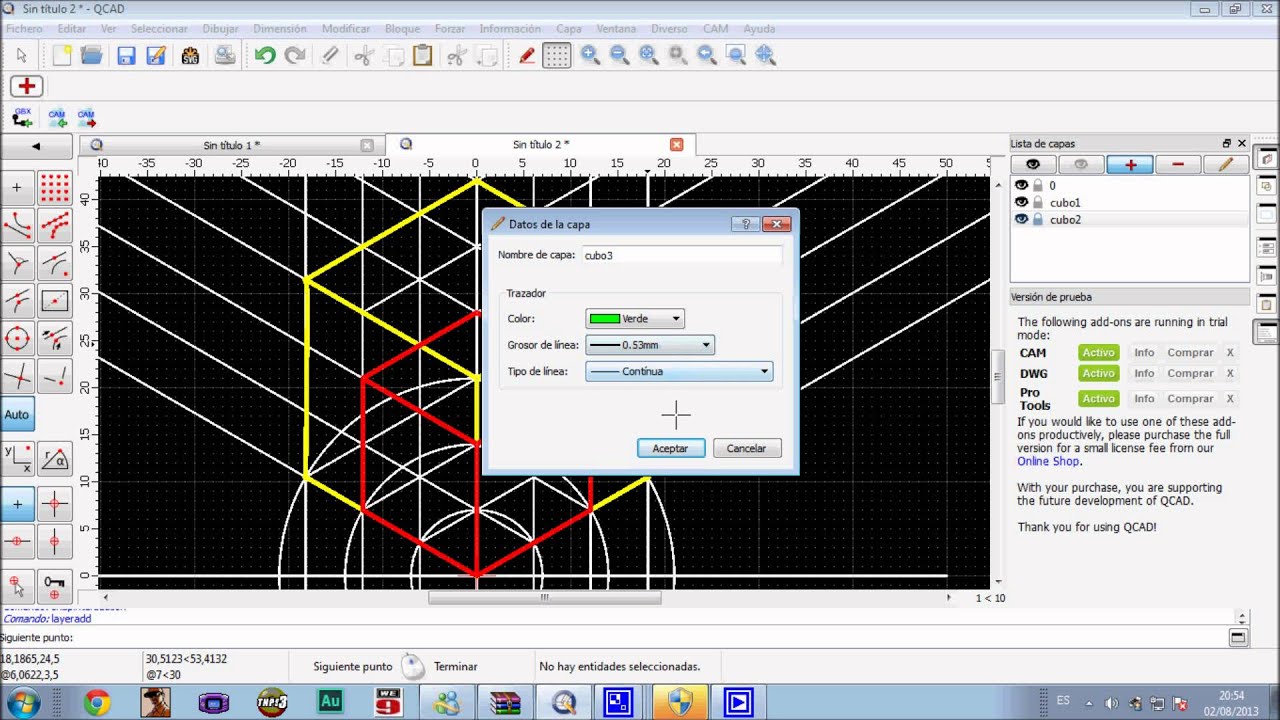 Tutorial Isométrico con QCAD - YouTube