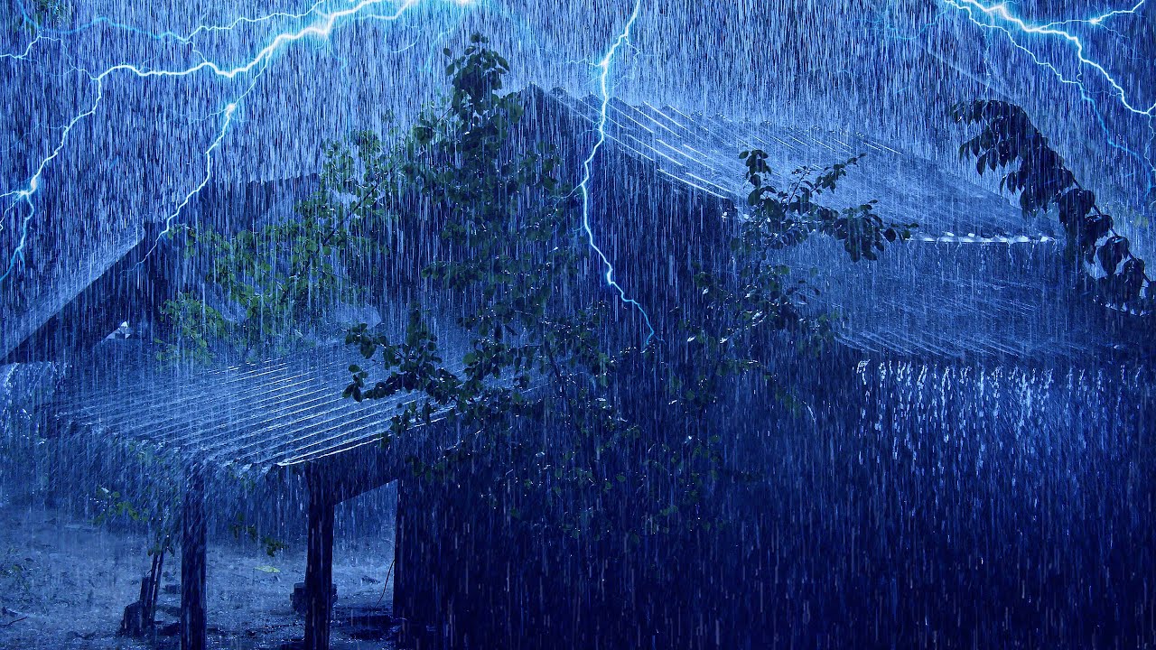 Goodbye Stress to Sleep Instantly with Heavy Pouring Rain & Powerful ...