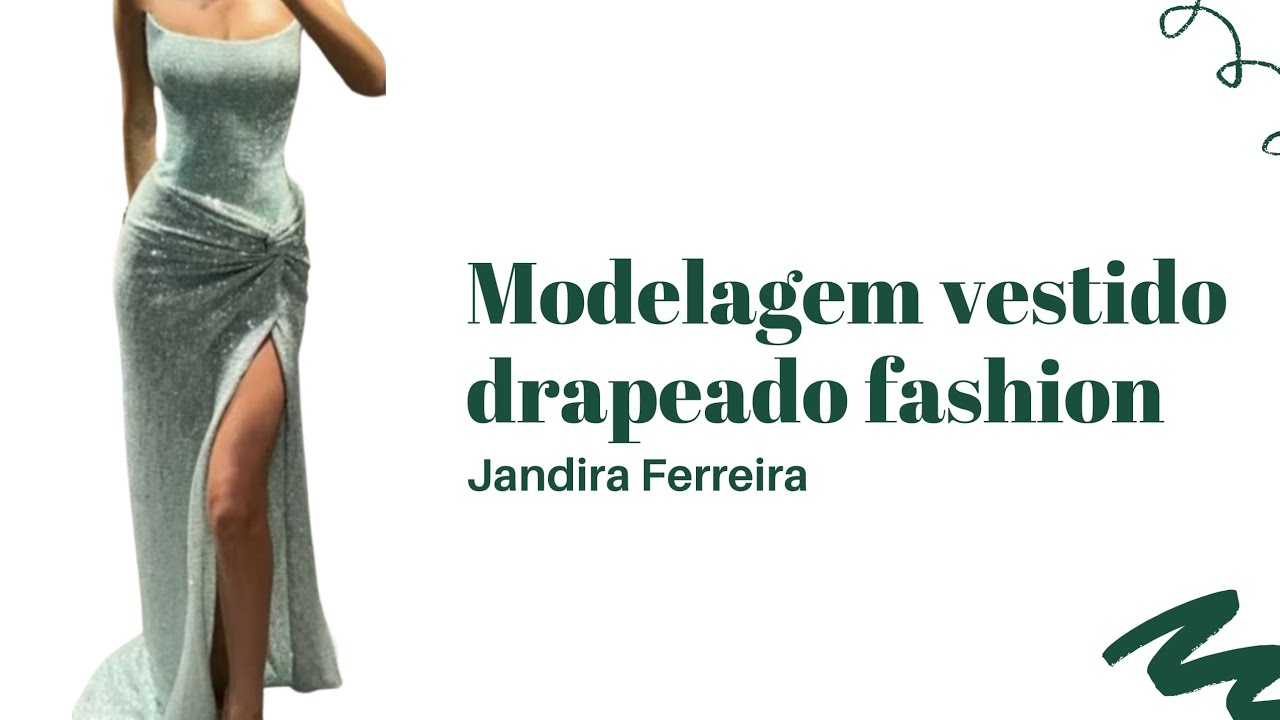 Como Fazer modelagem vestido drapeado fashion con fenda na lateral ...