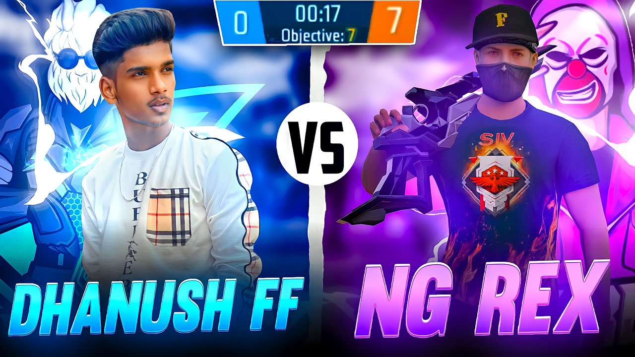 👑DHANUSH FF GAMER VS 🔥NG REX | 1 VS 1 | Challenge Match ️‍🔥| Free Fire ...