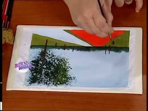 Adriana Chacón - Bienvenidas TV - Pinta sobre tela un Paisaje.