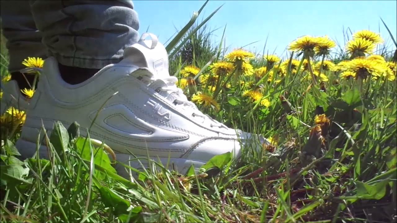 Fila Disruptor stomp, trample and destroy flowers / plants - YouTube