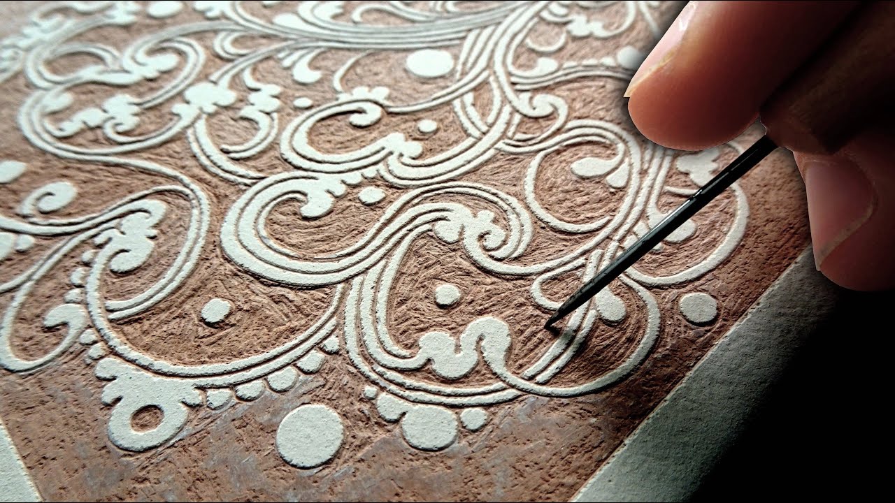 Satisfying Clay Engraving (random swirls and bubbles) - YouTube