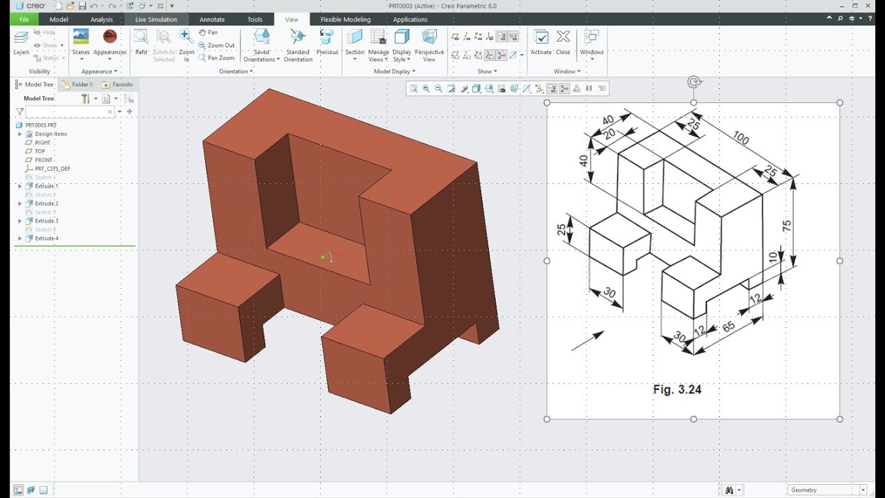 Creo parametric tutorials for beginners|creo|proE|tutorial-25 - YouTube