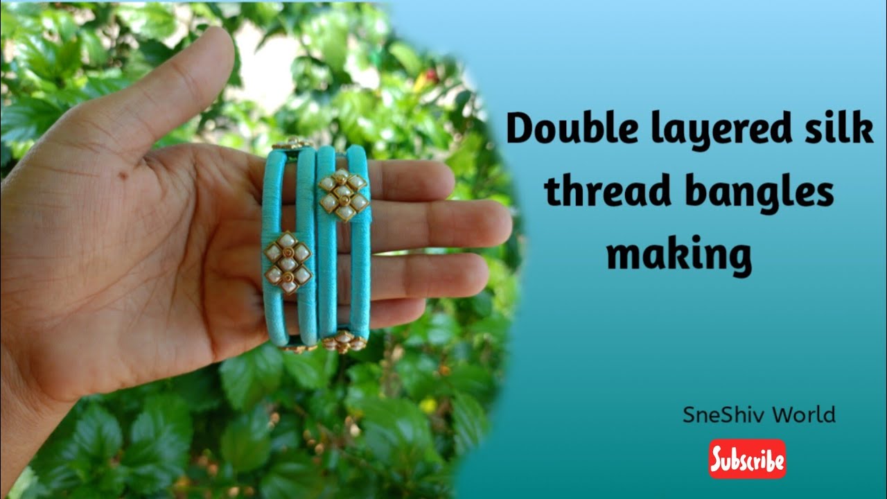 Double layer silk thread bangles making l thread bangles making #handmade #diycrafts #bangles ...