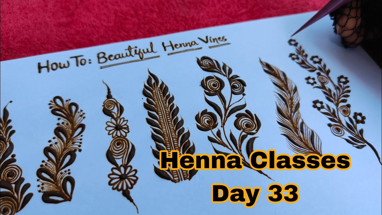 Henna Class day 33 | How to make Beautiful Henna Vines or Leaves ...