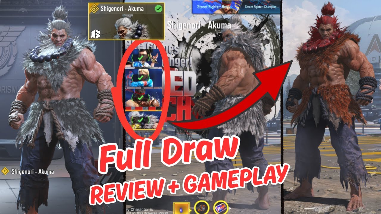 Legendary Shigenori - Akuma FULL DRAW + REVIEW + GAMEPLAY | Both Colors ...