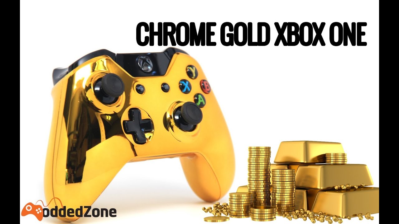 "CHROME GOLD" XBOX ONE CUSTOM MODDED CONTROLLER - YouTube