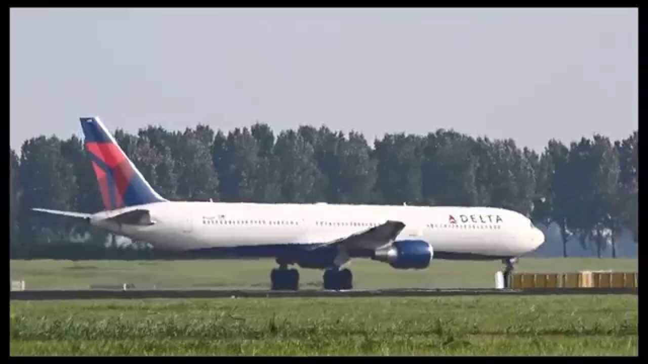 Delta Air Lines - Boeing 767-400 ER - Takeoff at AMS Schiphol (N843MH ...