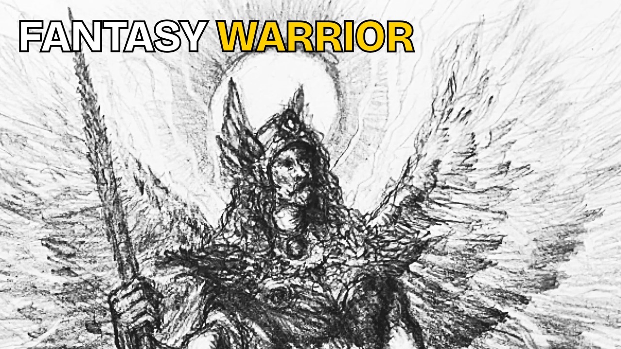 Pencil Character Drawing of Angelic Warrior - YouTube