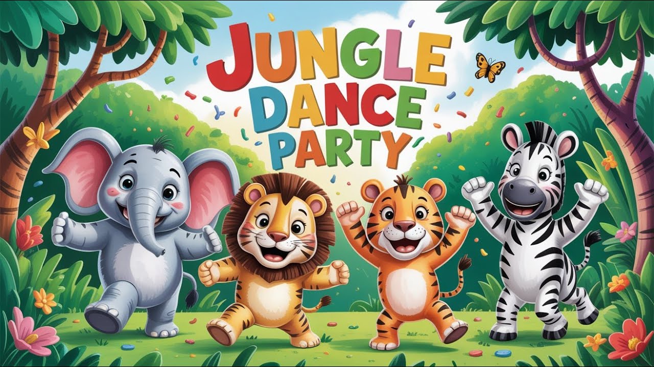 Jungle Dance Party | Dancing Animals Song for Kids | Fun 3D Cartoon ...