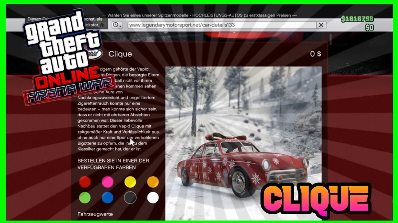 *VAPID CLIQUE TUNING/CUSTOMIZATION* GTA V Online ARENA WAR [HD] | SLAVO ...