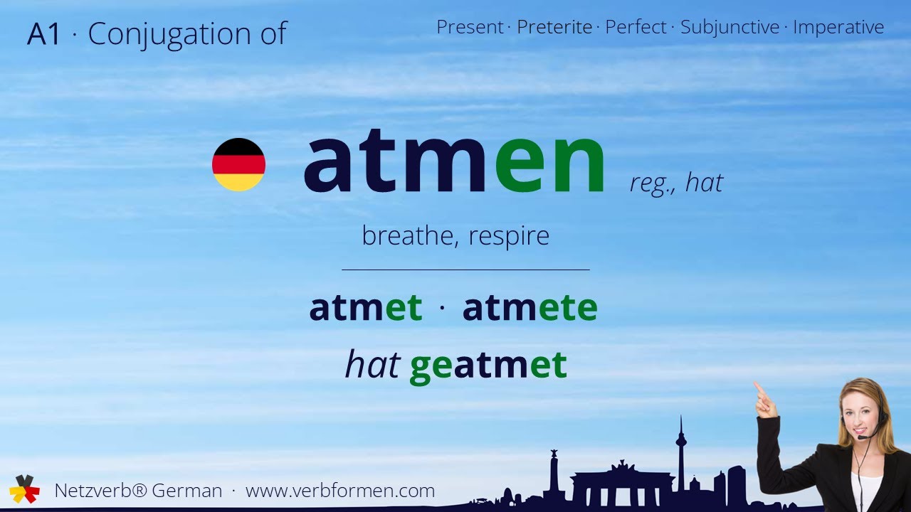 Conjugation of the verb "atmen" (reg., hat) - all tenses, learning ...