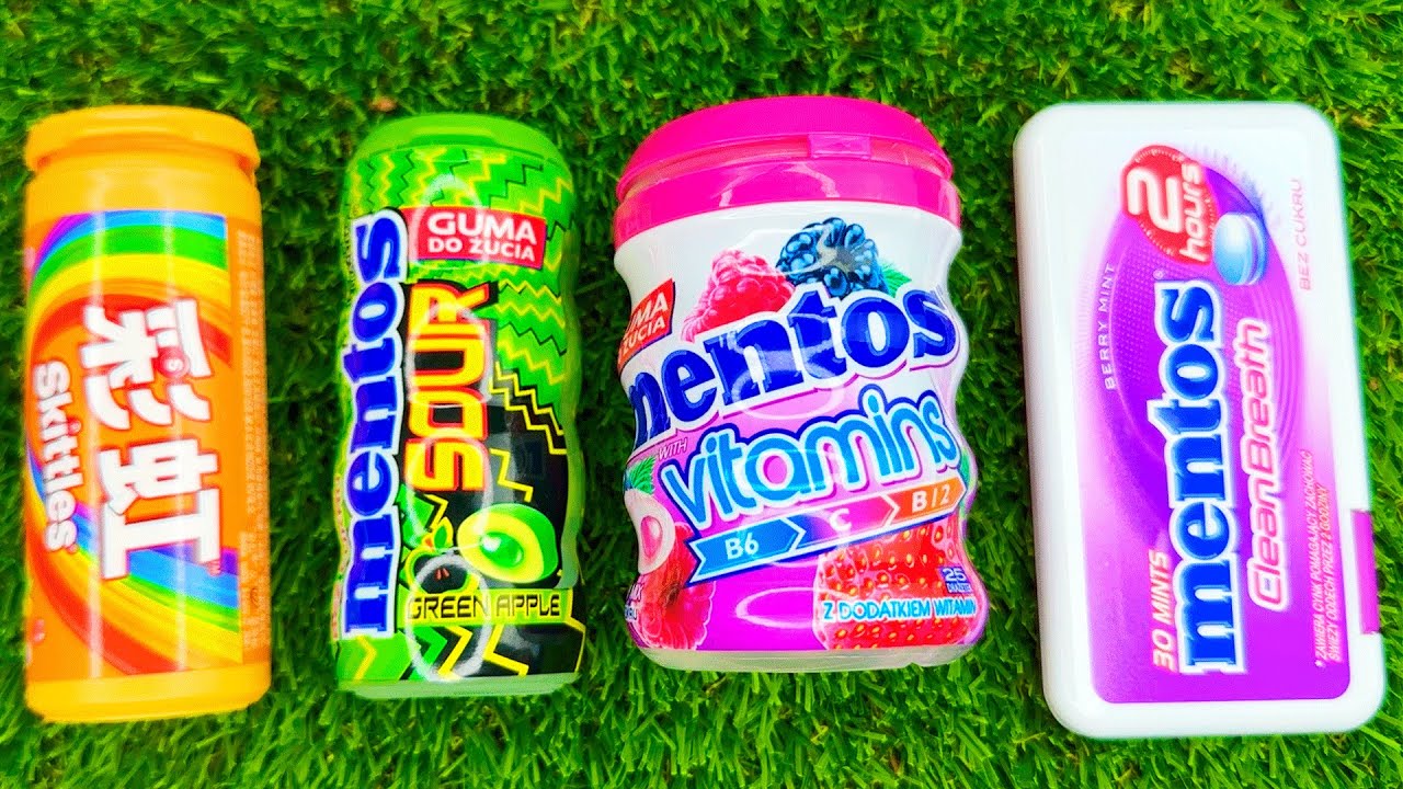 Satisfying Video I Unpack Rainbow Skittles and Mentos PACK ASMR - YouTube