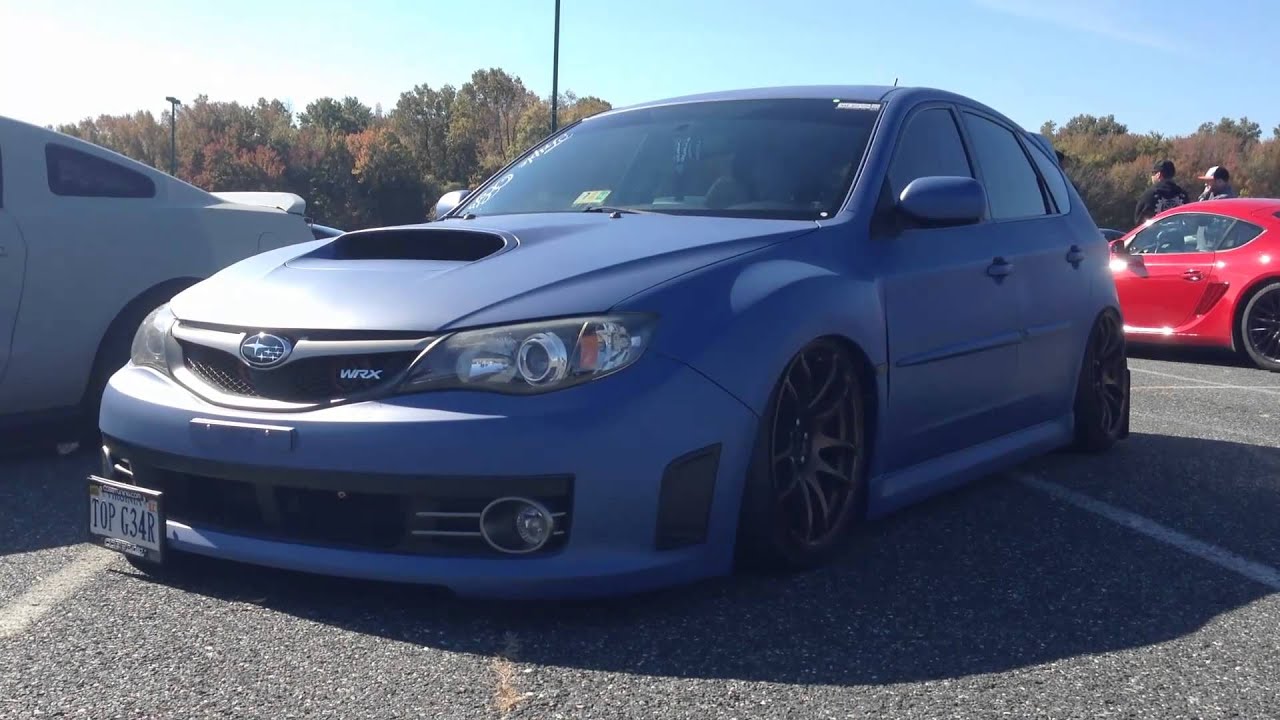Plastidiped Matte Blue Stanced Subaru WRX - YouTube