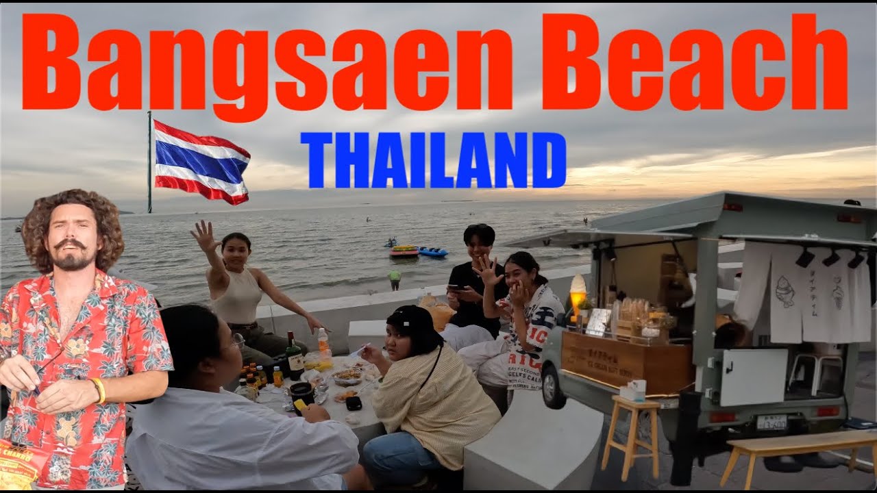 Bangsaen Beach of Thailand! Amazing! Restaurants, Bars, and Side ...