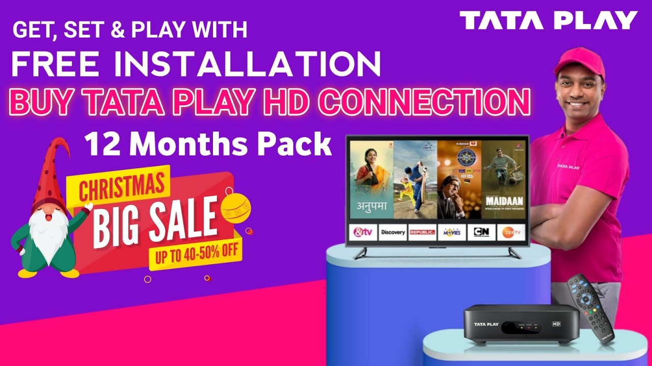 Tata Play New Connection Price 12 Months Pack | Tata Play Connection ...